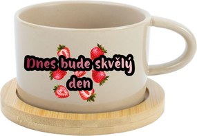 Personalizovaný keramický hrníček Makronka s ovocem a textem
