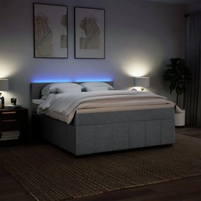 Box spring postel s matrací světle šedá 180 x 200 cm textil 3289440