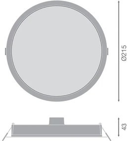 LED podhledové svítidlo LEDVANCE Downlight 215mm 24W 3000K teplá bílá IP44
