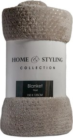Vánoční deka Home & Styling v hnědé barvě 150 × 125 cm