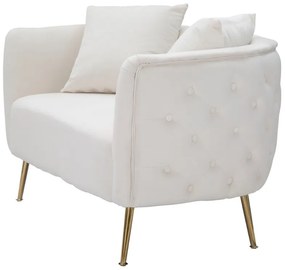 Designová pohovka Pahkakino 127 cm krémová / zlatá