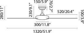 FARO 33802WP ISLOT L, bílá, stropní ventilátor s DC motorem SMART - FARO