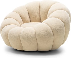 Designové relaxační křeslo VENEZIA 100 cm bouclé béžové