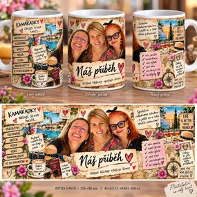 Personalizovaný hrnek z fotografie – Náš příběh – dárek pro pár, kamarádky i rodinu