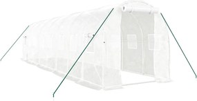 Skleník s ocelovým rámem bílý 16 m² 8 x 2 x 2 m 3188030