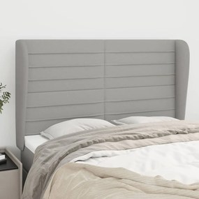 Čelo postele typu ušák světle šedé 147x23x118/128 cm textil 3118094