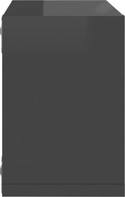 vidaXL Nástěnné krychlové police 6 ks 22 x 15 x 22 cm [807078] Barva: šedá s vysokým leskem