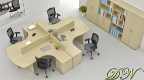 Sestava kancelářského nábytku Komfort 4.12, javor ZE 4.12P 12