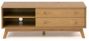TV stolek v dekoru dubu v přírodní barvě 130x50 cm Kensal – Woodman