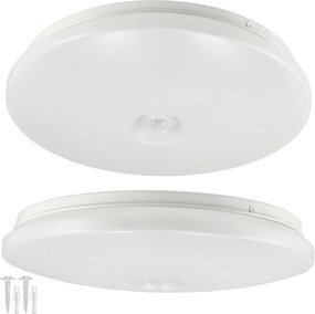 BERGE Stropní panel LED 24W CLIO, kulatý, s pohybovým a soumrakovým senzorem