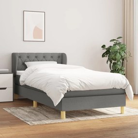 Box spring postel s matrací tmavě šedá 80 x 200 cm textil 3126998