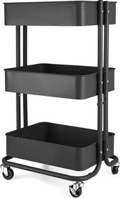 Černý kovový pojízdný regál 43x35 cm Grena – Compactor