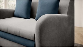 Modrá/světle šedá sametová rozkládací pohovka 130 cm Ario – ELTAP
