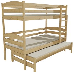 Patrová postel s výsuvnou přistýlkou PPV 016 90 x 200 cm - přírodní