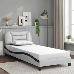 Rám postele bez matrace Hvar bílý a černý 90x190 cm umělá kůže 3207973