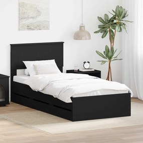 Rám postele se zásuvkou Černá 90 x 190 cm Inženýrské dřevo 3410750