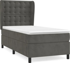 Box spring postel s matrací tmavě šedá 80 x 200 cm samet 3129418