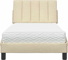 Postel s matrací Hanko krémová 90 x 200 cm textil 3310508