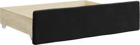 Válenda s přistýlkou a zásuvkami černá 80 x 200 cm samet 3197132