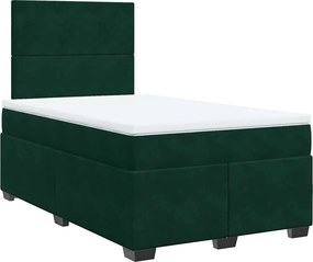 Box spring postel s matrací tmavě zelená 120x190 cm samet 3293155