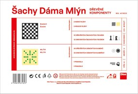 DINO DŘEVO Hra Šachy, Dáma, Mlýn 3v1 *SPOLEČENSKÉ HRY* dn631823