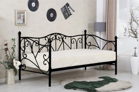 Kovová postel Sumatra 90x200 jednolůžko černé