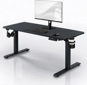 Elektrický stůl s regulací výšky ergonomický antracitový,1600x800 mm: ARIA