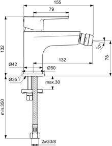 Ideal Standard CeraFine O - Bidetová baterie bez odtokové garnitury, černá matná BD716XG