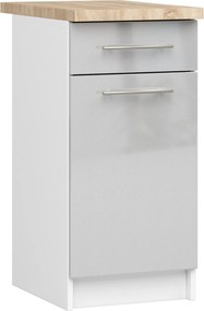 Kuchyňská skříňka Olivia S40 SZ1 bílá/metalický lesk