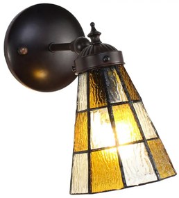 Závěsná Tiffany lampa se žlutými detaily Anki – 17x12x23 cm