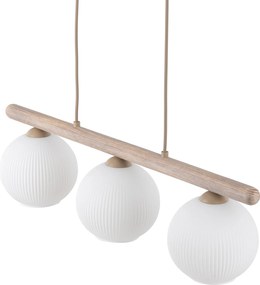 TK Lighting Závěsný lustr Virlo s dekorem dřeva pro žárovku 3x E14 TK11079