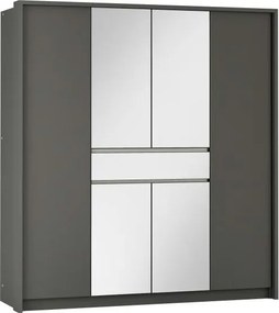 Casarredo - Komfort nábytek Šatní skříň RIJEKA 200 grafit/zrcadlo
