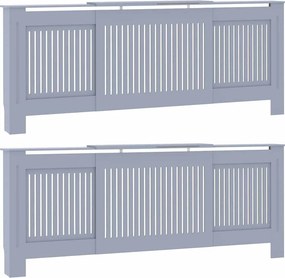 Kryt radiátoru 2 ks Šedá 205 x 20,5 x 81,5 cm Kompozitní dřevo 3403239