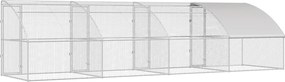 Klec na kuřata 4 ks Stříbrná 800 x 200 x 200 cm Ocel a PE 3381109
