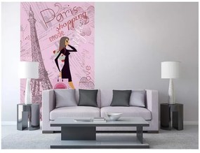DIMEX | Dětská vliesová fototapeta na zeď Pařížský styl MS-2-0331  | 150 x 250 cm | růžová, vícebarevná