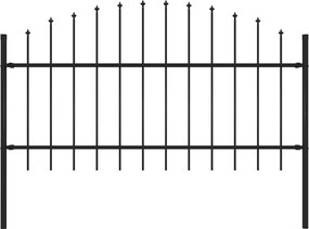 vidaXL Zahradní plot s hroty ocel (1–1,25) x 1,7 m černý [144942]