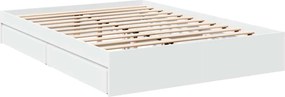 Rám postele se zásuvkami bílý 150 x 200 cm kompozitní dřevo 3280650