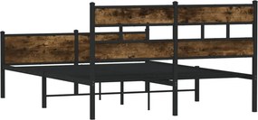 Kovový rám postele bez matrace kouřový dub 160 x 200 cm 3308490