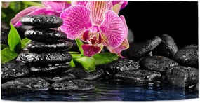 Sablio Ručník Orchidej na kamenech - 50x100 cm