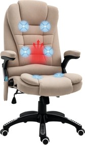 Vinsetto kancelářská židle s vibračním masážním systémem, ergonomická židle k psacímu stolu s vytápěním, funkce sklápění, výškově nastavitelná vedeníč