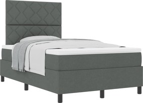 Postel s boxspringem s čelo Tmavě šedá 120 x 200 cm textil 3339456