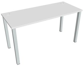 Stůl pracovní rovný 140 cm hl. 60 cm - Hobis Uni UE 1400 Dekor stolové desky: bílá, Barva nohou: Stříbrná