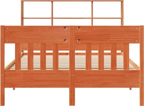 Postel bez matrace voskově hnědá 140 x 190 cm masivní borovice 3323235