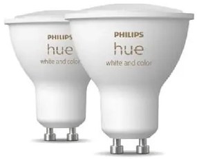 Philips Hue Smart žárovky - Chytrá LED žárovka GU10, 4,3 W, stmívatelná, bílé i barevné světlo, 2 ks 929001953112