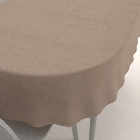 Biante Oválný ubrus/imitace broušené kůže Alcantara ALC-006 Béžový 120x160 cm