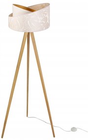 Podlahová lampa WERONA 7, 1x krémové textilní stínítko se vzorem, G, N