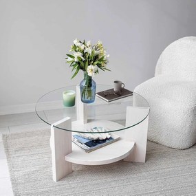 Bílý Konferenční stolek Mondo 75 × 40 × 75 cm KALUNE DESIGN