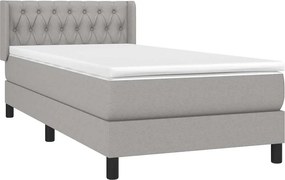 Box spring postel s matrací světle šedý 100 x 200 cm textil 3129929