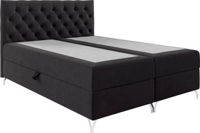 Boxspringová postel, 140x200, černá látka Velvet, GULIETTE + dárek