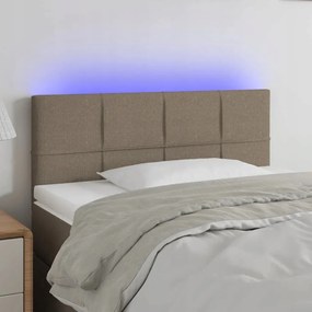Čelo Postele S Led Tmavě Šedé Textil Taupe 90 x 5 x 78/88 cm